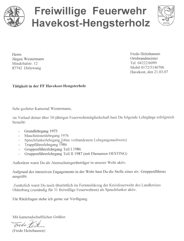 Juergen Westermann Sonstiges